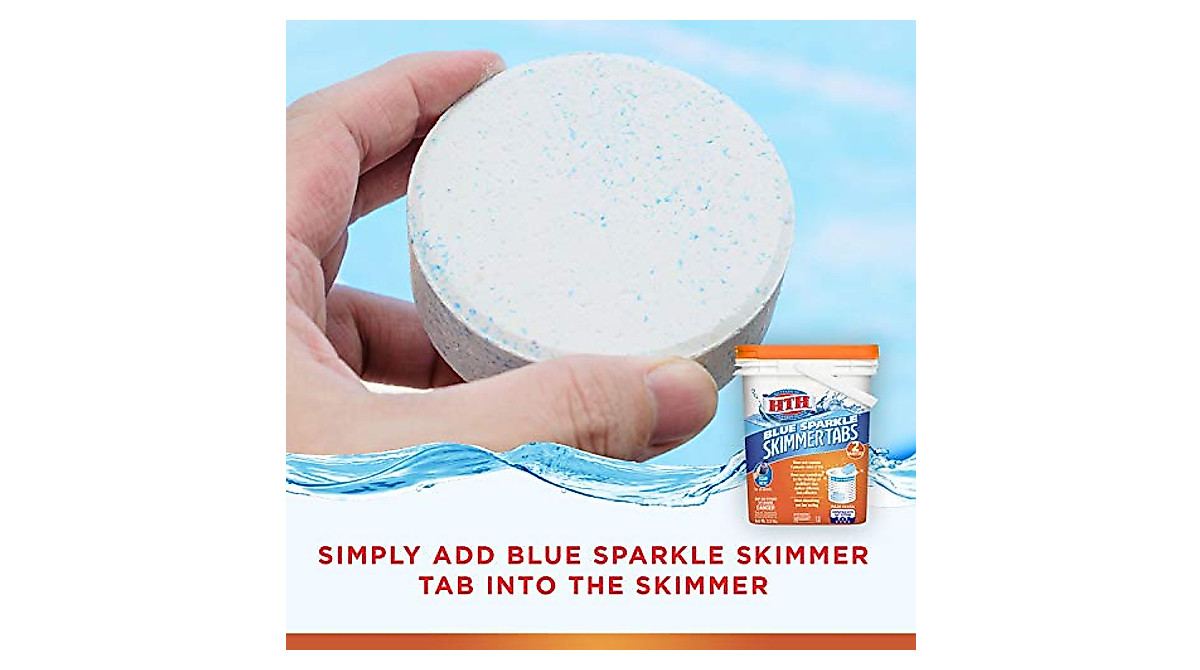 HTH Blue Sparkle Skimmer Tabs – Long-Lasting Pool Sanitizer 5.5 lbs