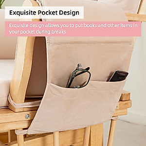 LUXMARS Glider Rocker Replacement Cushions with Storage, 5 PCS, Soft Velvet Cotton Thickened Washable, Universal for Glider Rocking Chairs Beige