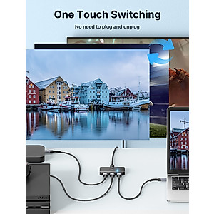 4k@60Hz HDMI 2.0 Switch Splitter with 3.3FT HDMI Cable, JSAUX HDMI Switcher 3 in 1 Out, 3 Port HDMI Selector, Support 4K, 3D, HDCP 2.2, 1080P, HDR Compatible with PS5, PS4, HDTV, Fire Stick, Roku, PC