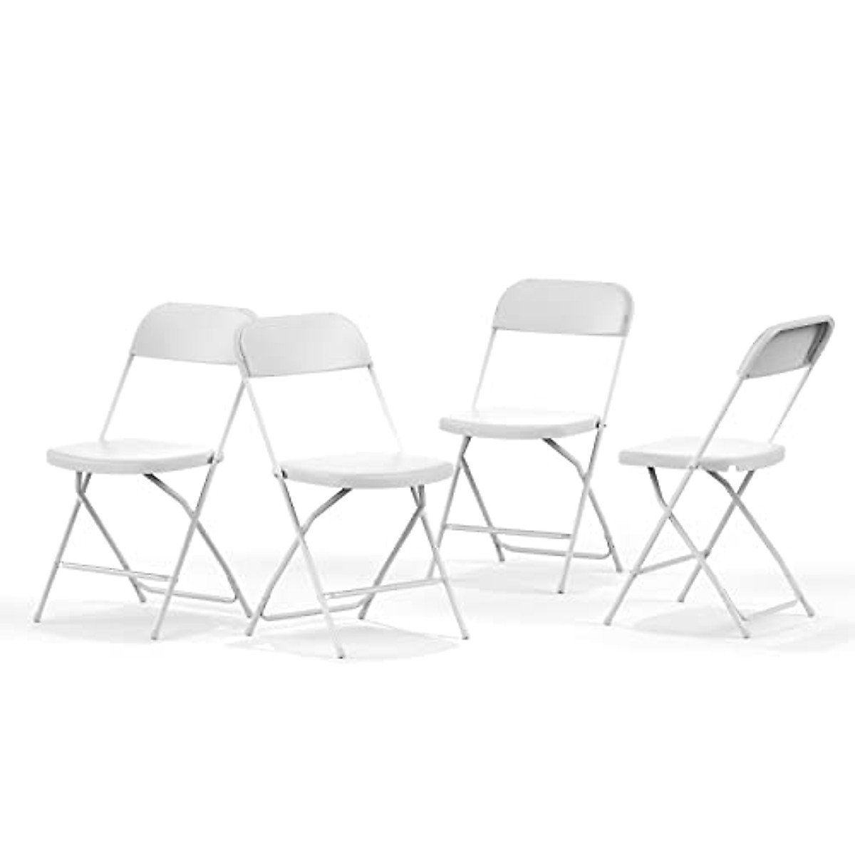 Nazhura Foldable Folding Chairs Plastic Outdoor/Indoor 650LB Weight Limit (White, 4 Pack)
