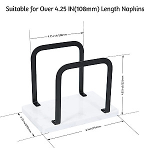 Winmien Napkin Holder, Paper Towel Dispenser with Marble Base for Kitchen Countertops.（Black）