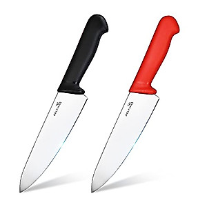 DELFINA Chef Knife, 8 Inch Kitchen Knife with Sheath, Professional High Carbon Stainless Steel Ultra Sharp Cooking Knife with Ergonomic Handle,Well Balanced & Easy to Clean