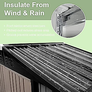 Polar Aurora 8 x 6 FT Outdoor Metal Storage Shed, Steel Garden Shed with Double Lockable Door, Tool Storage Shed for Backyard, Patio & Lawn