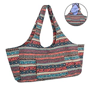 Yoga Mat Bag, Large Capacity Yoga Kit Bag Canvas Yoga Bag Storage Like Yoga Mat, Yoga Roller, Towel, Wallet, Mobile Phone Pilates Bag, Gym Bag