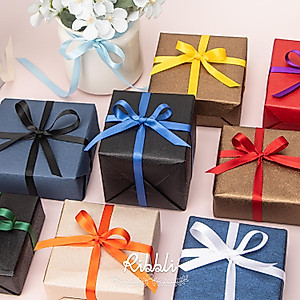 Ribbli Red Satin Ribbon Double Faced Satin 3/8 Inch x Continuous 50 Yards-Red Ribbon for Gift Wrapping Crafts Wedding Decoration Bows Bouquet Floral Arrangement