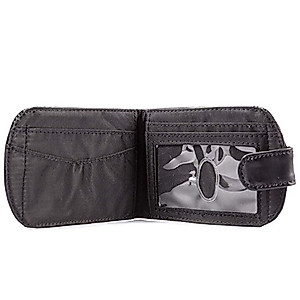 Big Skinny Women's Taxicat Leather Bi-Fold Slim Wallet, Holds Up to 25 Cards, Black