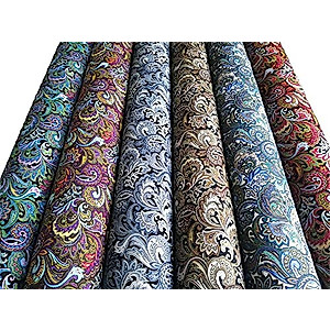 Nother 6 PCS Fat Quarters Fabric Bundles 18 inchx22 inch Cotton Quilting Fabric for Sewing Mask,Paisley Pattern