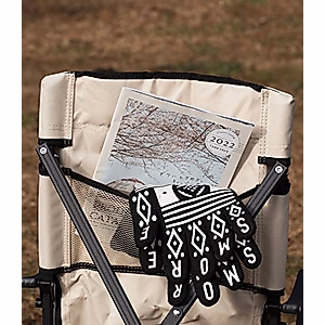 S'more Camping Aluminum High Armchair, Lightweight Folding Chair with Back Pocket, Portable Outdoor Chair with Carry Bag for Camping, Picnic, Fishing, Hiking, Sports Meeting, BBQ, Beach (Black)