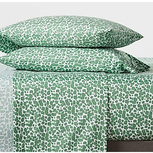 Room Essentials Microfiber Sheet Set Brushed Green White - Twin/Twin XL