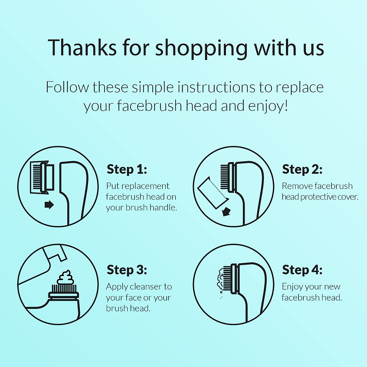 Brushmo Brush Head Replacements Compatible with Clarisonic Mia 1, Mia 2, Mia Fit, Alpha Fit, Smart Profile Uplift and Alpha Fit, Radiance Facial 4 Pack (Radiance)