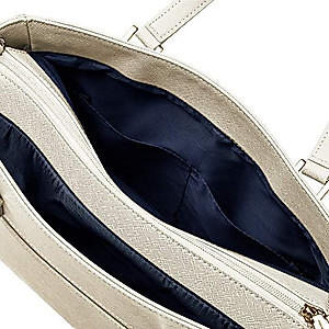 Patrick Cox PXLHKCH2 Tote Bag, Shoulder Bag, Shape, Saffiano Embossed Leather, A4 Just Size, Lightweight, 2-Way, Long Shoulder, White