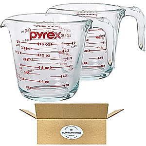 Pyrex Prepware 2-Cup Glass Measuring Cup (Pack of 2), with Supreme Box Safe Packaging