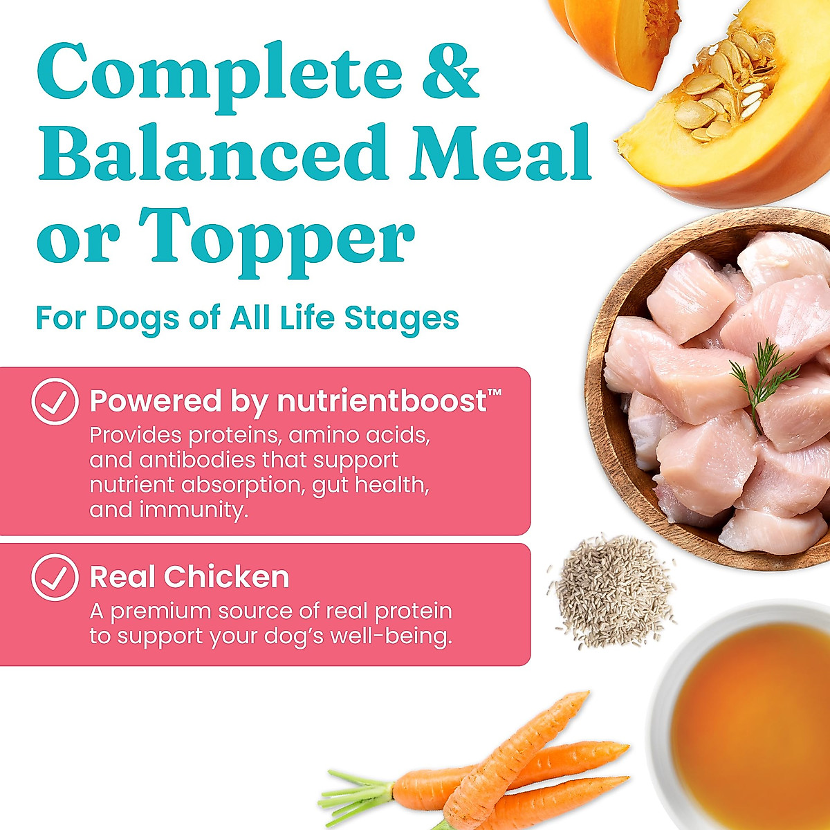 Solid Gold Homestyle Meals Wet Dog Food - Soft Dog Food Made with Real Chicken for Picky Eaters - Dog Toppers for Dry Food, Full Meal Replacement, or Treat - Fresh Dog Food Refrigerated - 9oz/6ct