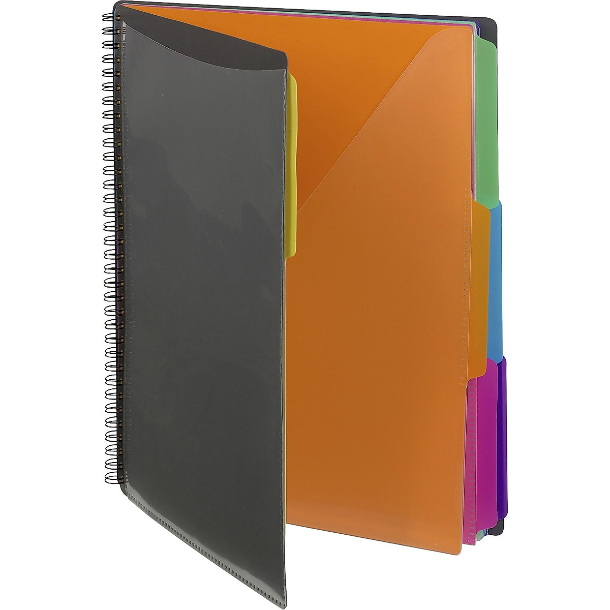 Smead 12 Pocket Poly Project Organizer, Letter Size, 1/3-Cut Tab, Gray with Bright Colors (89207) (Pack of 1)