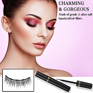 Magnetic Eyelashes and Eyeliner Kit, 12 Pairs Reusable Magnetic Lashes with Eyeliner and Tweezers, 3D Natural Look False Eyelashes, Easy to Wear, No Glue Needed (12pcs)