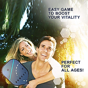 MB RUNEST Pickleball Paddles Set with Bag and Covers - Lightweight Rackets with Composite Honeycomb Core, Premium Graphite Face, Covers, Extra Grips & 4 USAPA Approved Outdoor Balls