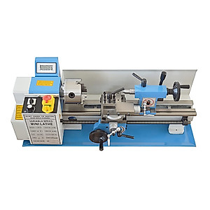 TECHTONGDA 1HP Metal Lathe Precision Bench Lathe Brushless Motor All Metal Gears Variable Speed Turning Machine MT4.5 1.26" Spindle Bore