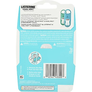Listerine Pocketpaks Breath Strips, Cool Mint, 72 Count