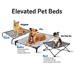 COOLAROO The Original Cooling Elevated Dog Bed, Indoor and Outdoor, Small, Grey