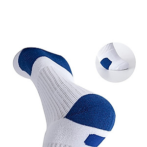 DRASEX Men's Athletic Cushioned Crew Socks 4 Pairs Men Elite Basketball Socks for Sports Running Football