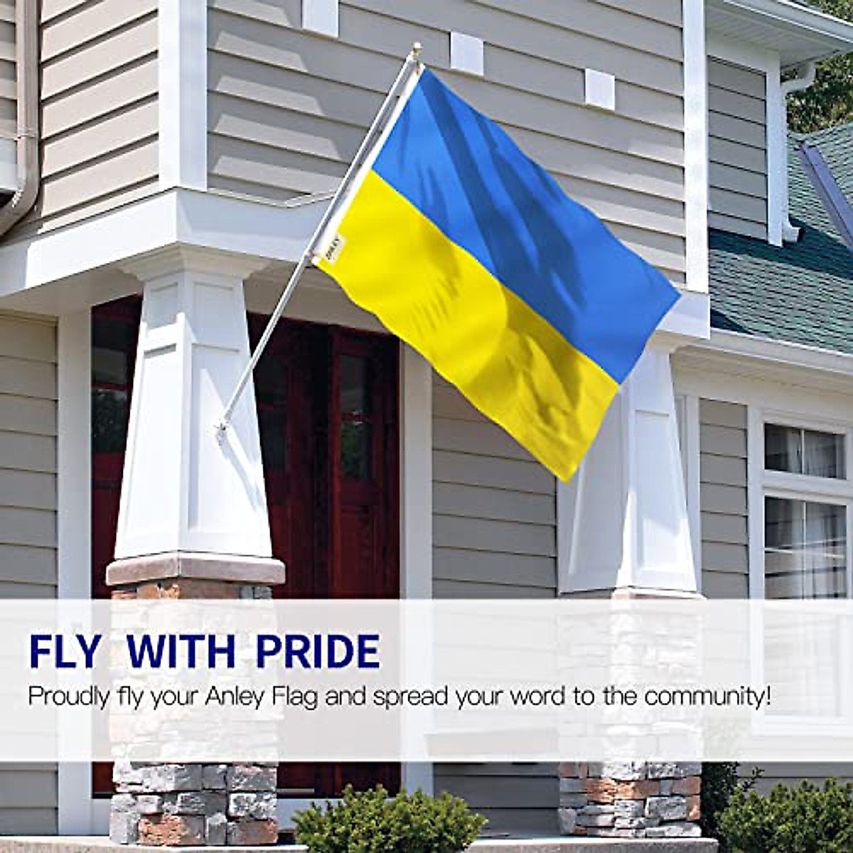 Anley Fly Breeze 3x5 Foot Ukraine Flag - Vivid Color and Fade proof - Canvas Header and Double Stitched - Ukrainian National Flags Polyester with Brass Grommets 3 X 5 Ft