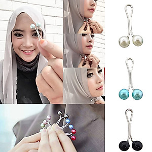 Honbay 12 PCS Cute Scarf Brooch Pin Headscarf Shawl Scarf Lady Muslim Scarf Hijab Clips (A)