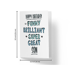 Karto Sweet and Funny Birthday Card For Son, Large 5.5 x 8.5 Greeting Card, Birthday Card For Son Adult, Birthday Card For Son In Law Compliment Son
