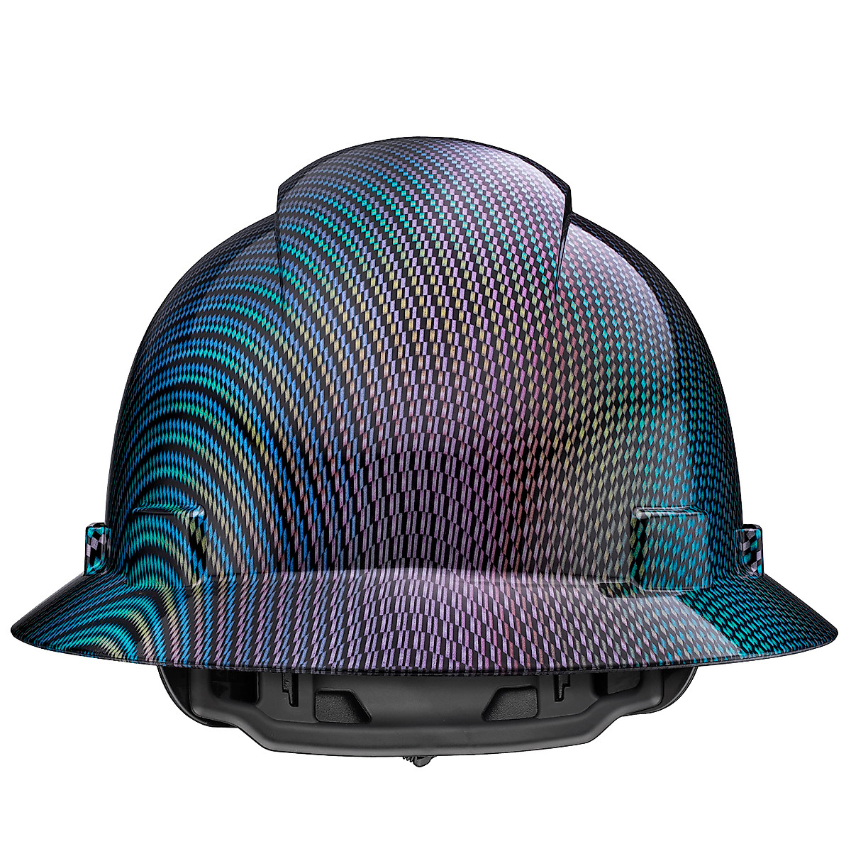 Acerpal Full Brim Non-Vented Color Weave Carbon Fiber Design Gloss Finish OSHA Hard Hat with 6-Point Suspension