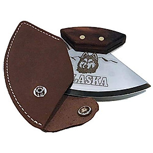 Genuine Leather Ulu Knife Quality Sheath Dark - For 6" Knife