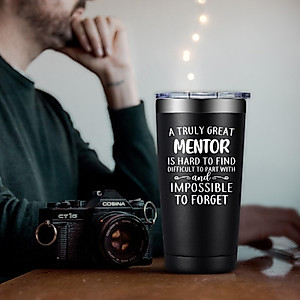DOEARTE Mentor Gifts for Men - A Truly Great Mentor is Hard to Find - Mentor Teacher Gifts - Christmas Appreciation Retirement Gifts for Mentor, Teacher, Manager, Leader - 20oz Mentor Tumbler