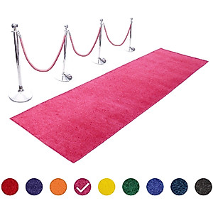 Event Carpet Aisle Runner - Quality Plush Pile Rug with Backing, Binding in Various Sizes (3 X 45 ft, Pink)