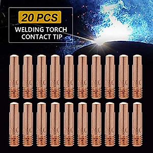 20-pk Contact Tip 0.030 Miller MIG Welding Consumables Tips for 15AK MIG/MAG/ARC Welding Torch Welding Gun Accessories 20 Pack 0.8/1.0mm (0.8mm / 0.030)