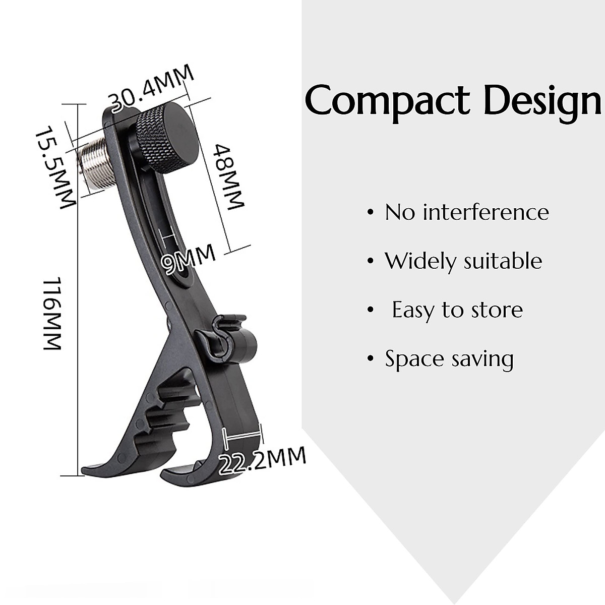 Shockproof Drum Mic Clip 4Pcs, Adjustable Drum Mic Kit & Microphone Holder for Mic Stand, Universal Microphone Clamp, Premium Drum Microphone Kit & Mic Holder for Drum Stand