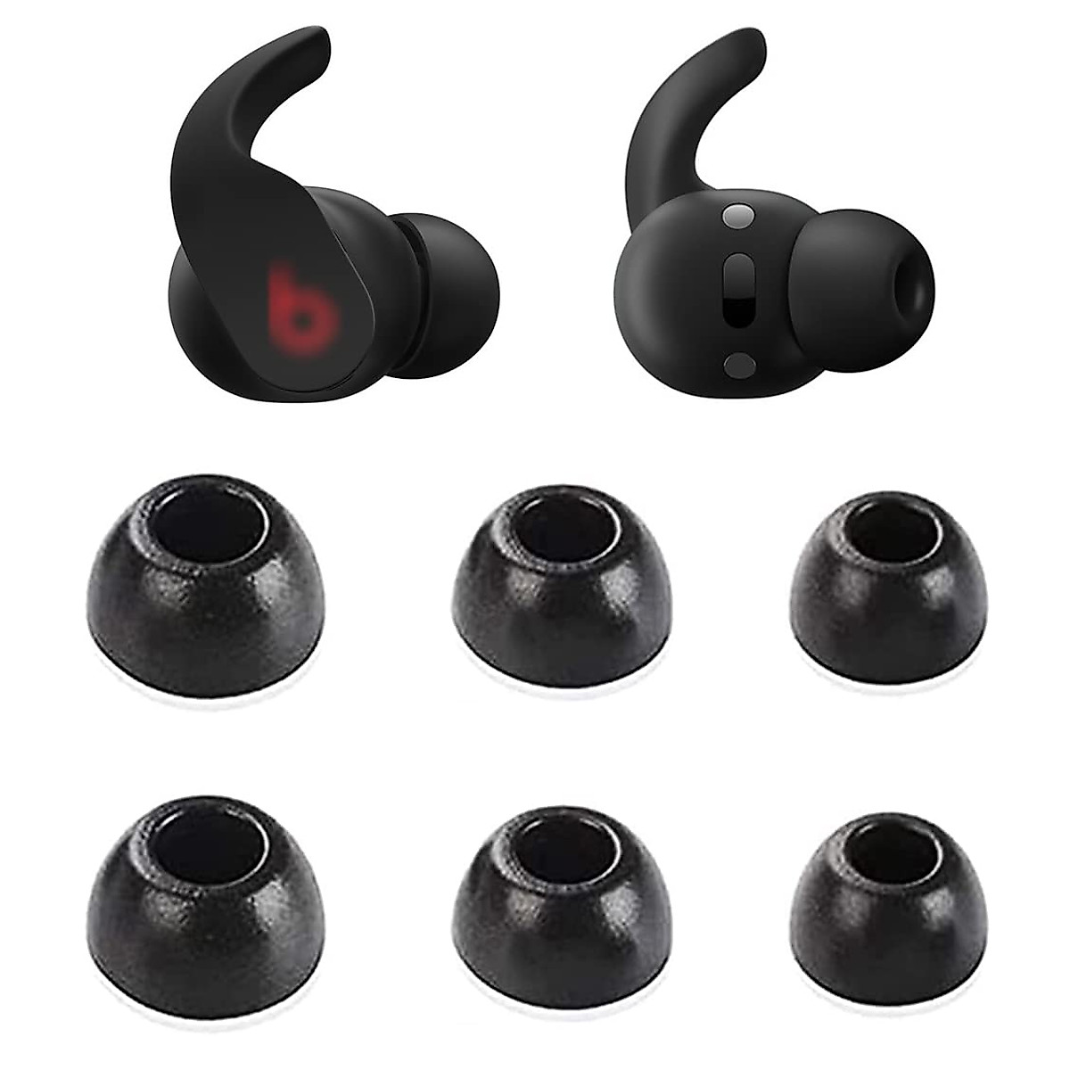 Rqker Foam Ear Tips Compatible with Beats Fit Pro Earbuds, 3 Pairs S/M/L Sizes Soft Memory Foam Replacement Ear Tips Earbud Tips Foam Eartips Compatible with Beats Fit Pro & Studio Buds