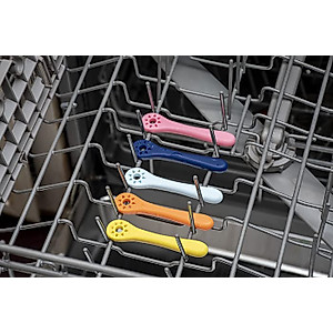 Binki and Baby Spoon Set | First Stage Baby Led Weaning BPA Free Silicone Pre-Spoon Set (5 Pack) | Self Feeding Teething Friendly Toddler Utensils