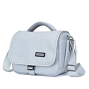 CADeN Camera Bag Case Shoulder Crossbody Bag Compatible for Nikon, Canon, Sony, DSLR SLR Mirrorless Cameras and Lenses (1.0 Grey, Small)