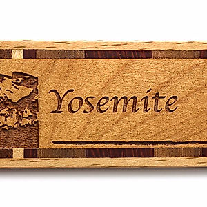Yosemite National Park, California - Engraved Wooden Bookmark with Suede Tassel - Made in USA - Also Available Personalized