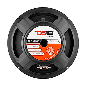 DS18 PRO-GM10 Loudspeaker - 10", Midrange, Black Steel Basket, 660W Max, 220W RMS, 8 Ohms - Premium Quality Audio Door Speakers for Car or Truck Stereo Sound System (1 Speaker)