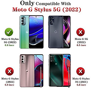 Yiakeng for Moto G Stylus 5G 2022 Case, Motorola G Stylus 5G 2022 Case with HD Screen Protector, Shockproof Silicone Protective with Kickstand Hard Phone Cover for Moto G Stylus 5G 2022 (Blue)