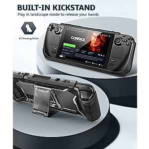 Mumba Blade Series Case for Steam Deck / Steam Deck OLED with Kickstand, TPU Grip Shock Protective Cover Accessories, Heat Dissipation Friendly, Anti-Slip & Anti-Scratch Protector (Black)