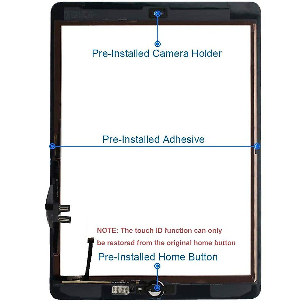 for iPad 9 (9th Gen 2021) A2602 A2603 A2604 A2605 Screen Replacement Glass Touch Digitizer Repair Kit with Home Button & Tools - Only for iPad 9 9th Generation