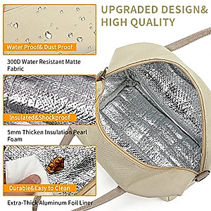 Mountain guest Lunch Bag Reusable Insulated Cooler Lunch Box Adult Water Resistant Tote Lunch Bag for Women/Men Work Picnic Beach or Travel (Beige)
