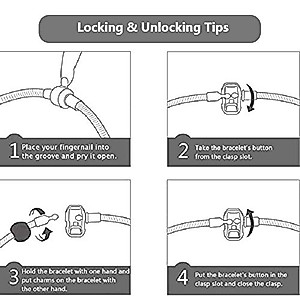 Savlano Silver Tone Heart Charm Bracelet with Crystal and Murano Glass Beads Snake Chain for Women Comes in a Gift Box