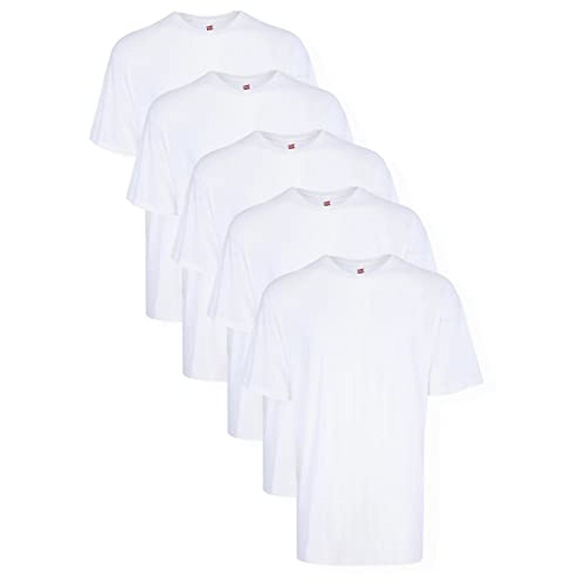Hanes Men's Tagless ComfortSoft Crew Undershirt, White, Large/Tall (Pack of 5)