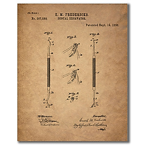 Dentist Patent Wall Art Prints - Set of 6 Vintage Replica Photos