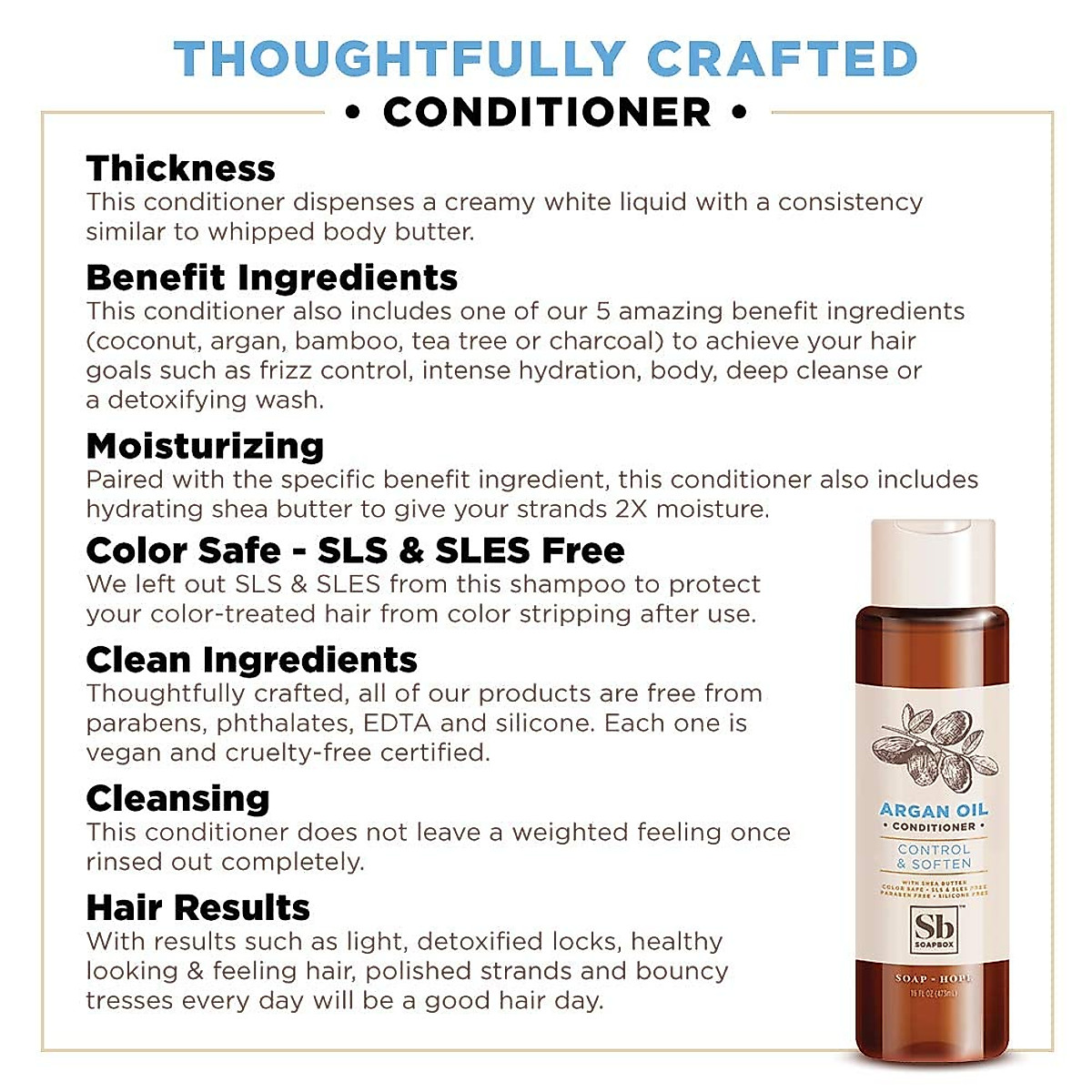 SoapBox Anti-Frizz Shampoo & Conditioner Set with Argan Oil and Shea Butter for Women & Men - Bulk Pack (3 Shampoos & 3 Conditioners)