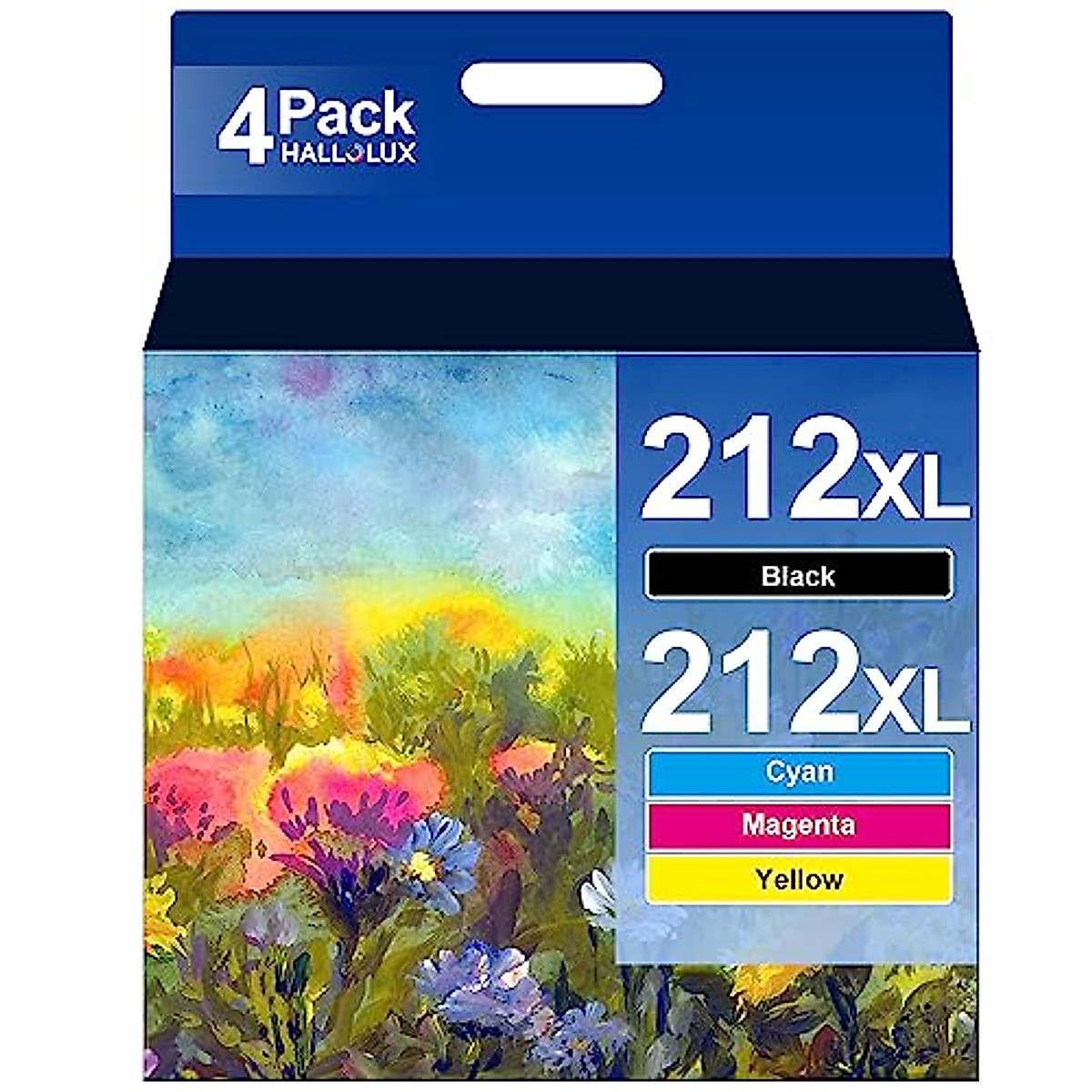 212XL Ink Cartridge for Epson 212 Ink Cartridge 212XL Ink Cartridges for Epson Printer XP-4100 XP-4105 Ink Cartridges WF-2850 WF-2830 Ink Cartridges (1 Black 1 Cyan 1 Magenta 1 Yellow, 4-Pack)