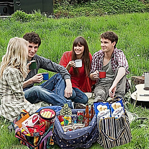 BeyGior Reusable Grocery Bags 3 Pack,Reusable Shopping Bags for Groceries,Large Grocery Bags,Reusable Bags Heavy Duty Up to 50LBS,Grocery Tote Bags with Attached Pouch (multistripe)