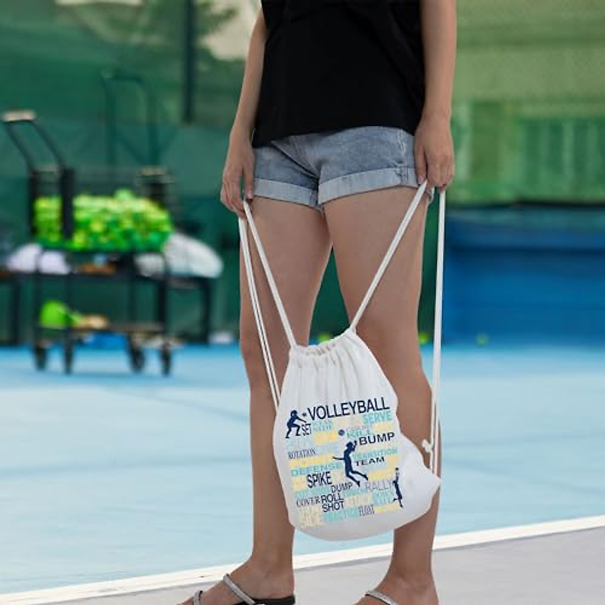 LEVLO Volleyball Canvas Tote Bag Gift For Volleyball Player Volleyball Team Shoulder Bag For Volleyball Lover (Volleyball DB)