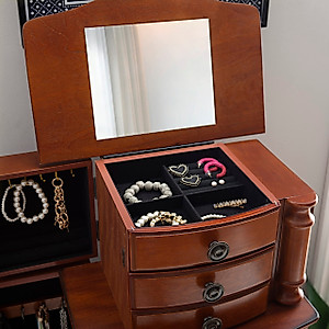 Powell Classic Cherry Jewelry Armoire, 16.5 x 40.25 x 11.88